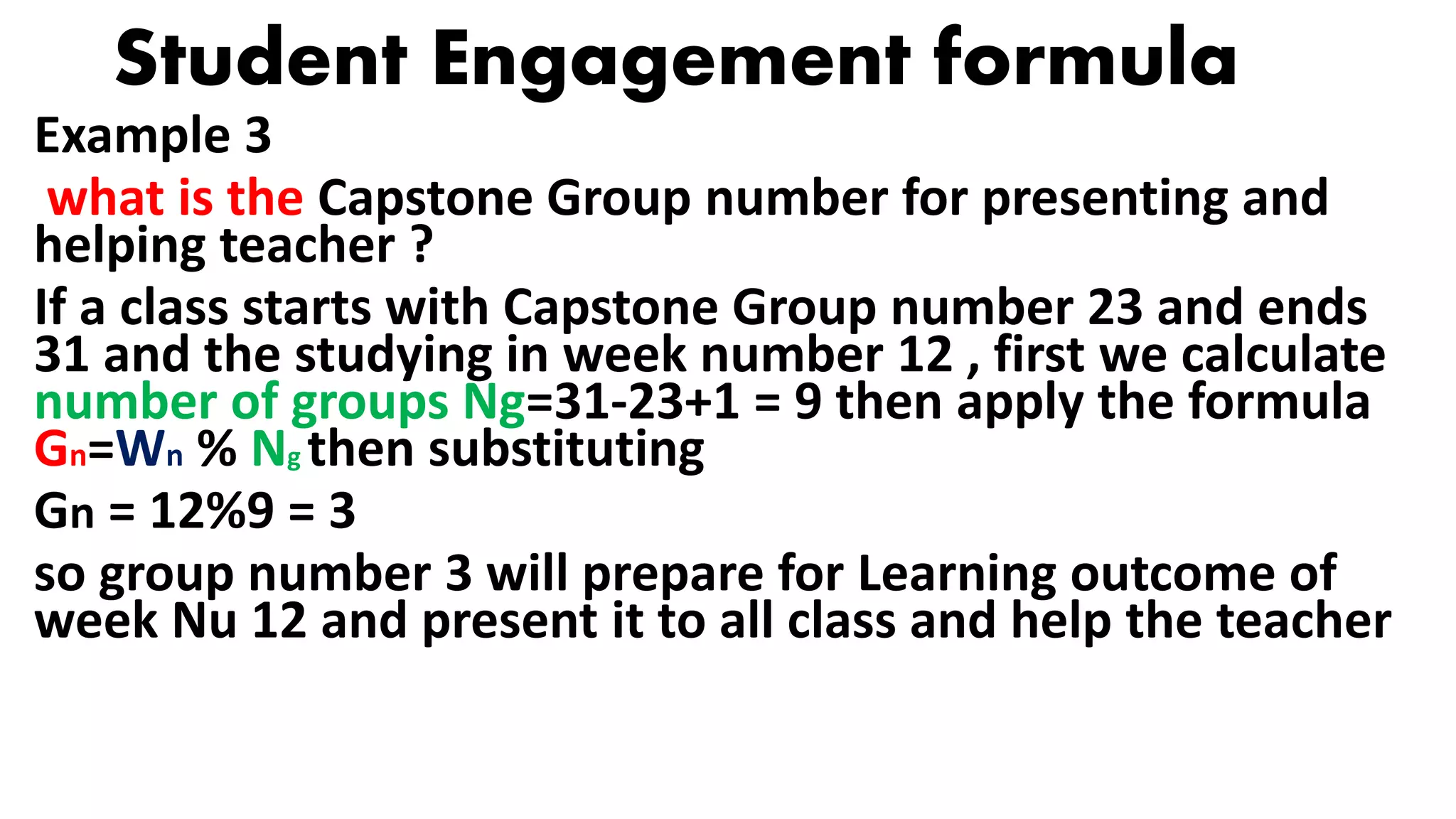 Student engagement formula flowchart | PPT