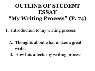 Student Essay Outline for Week 4 | PPT