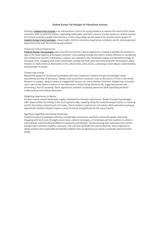 Student Europe Trip Packages for Educational Journeys.pdf | Europe ...