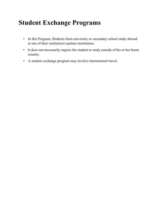Student exchange programs | PDF