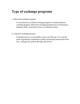 Student exchange programs | PDF
