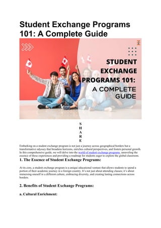 Student Exchange Programs 101: A Complete Guide | Future Education Magazine | PDF