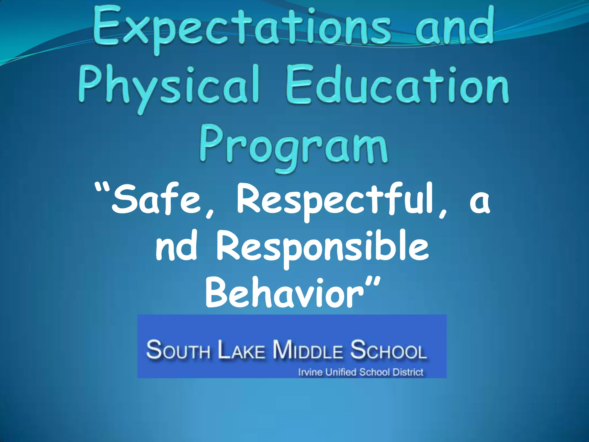 Student Expectations - Physical Education | PPTX