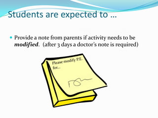 Student Expectations - Physical Education | PPTX
