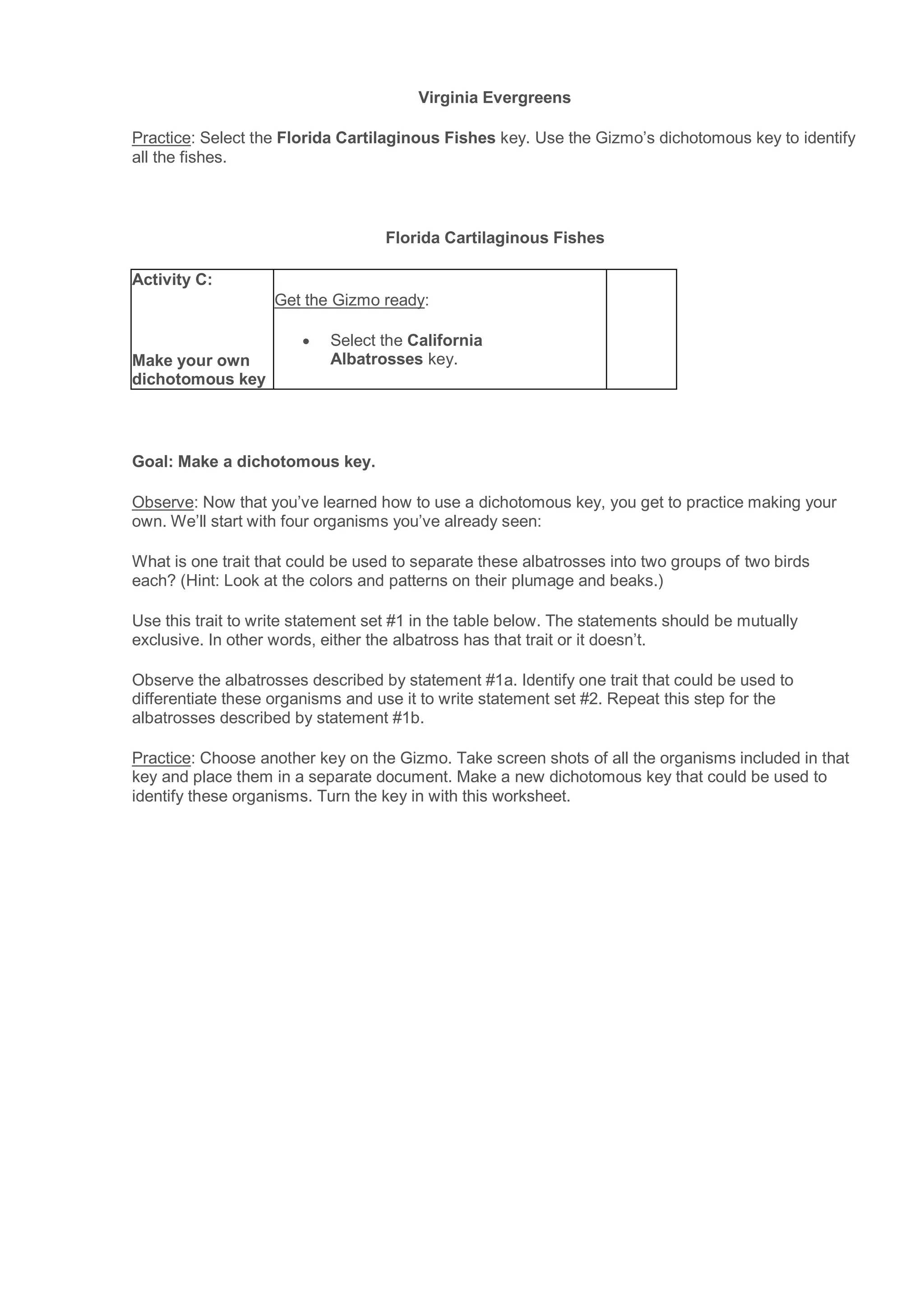 Student exploration dichotomous keys (answer key) | PDF