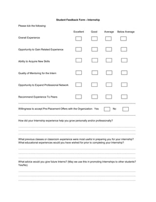 Student feedback form (1) | PDF