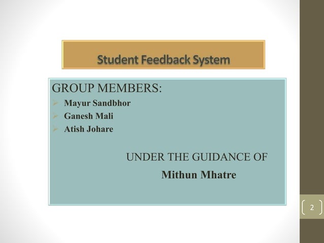 Student feedback system | PPSX