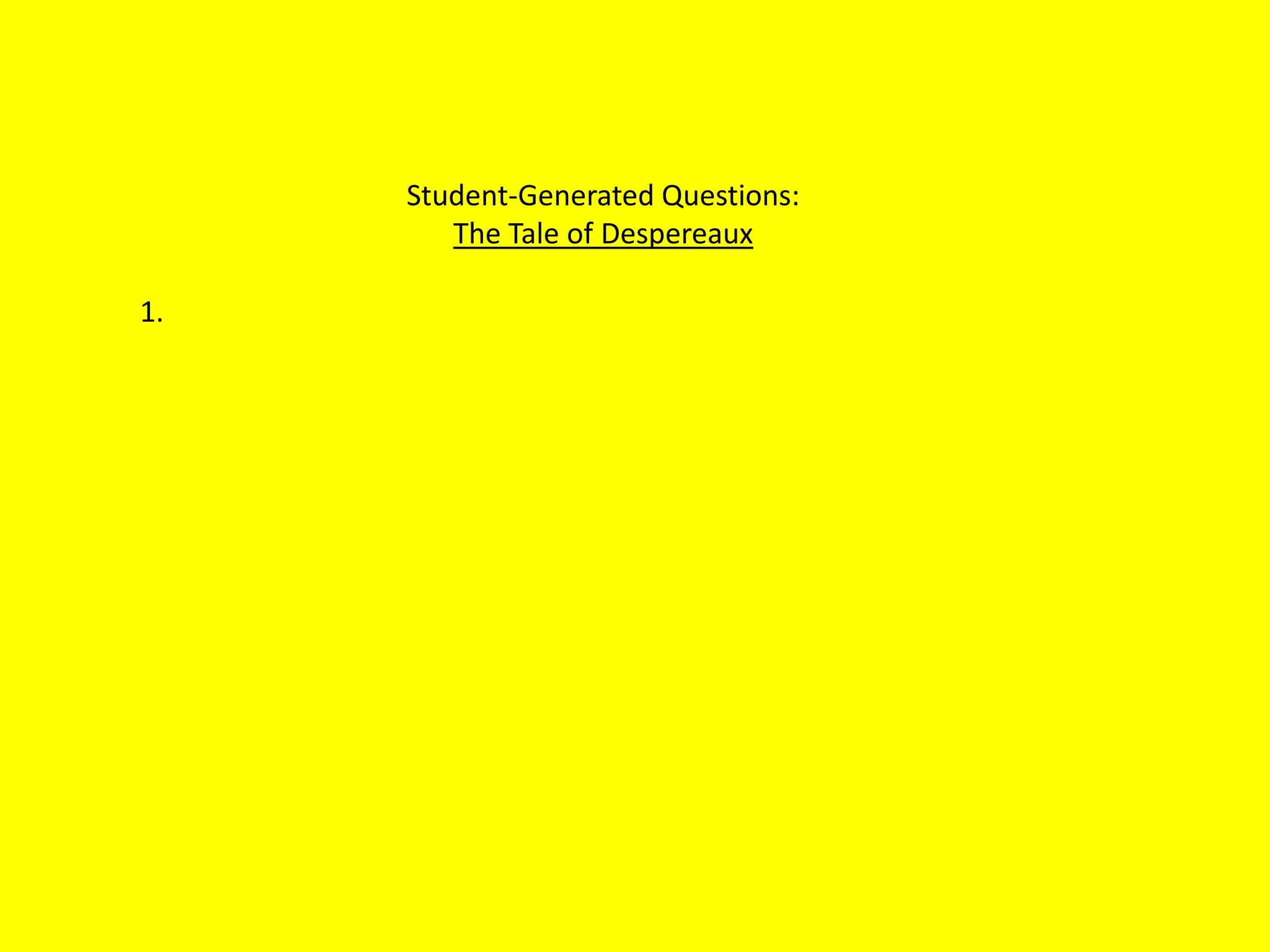 Student generated questions | PPT