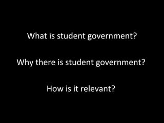 Student governance and leadership | PPT