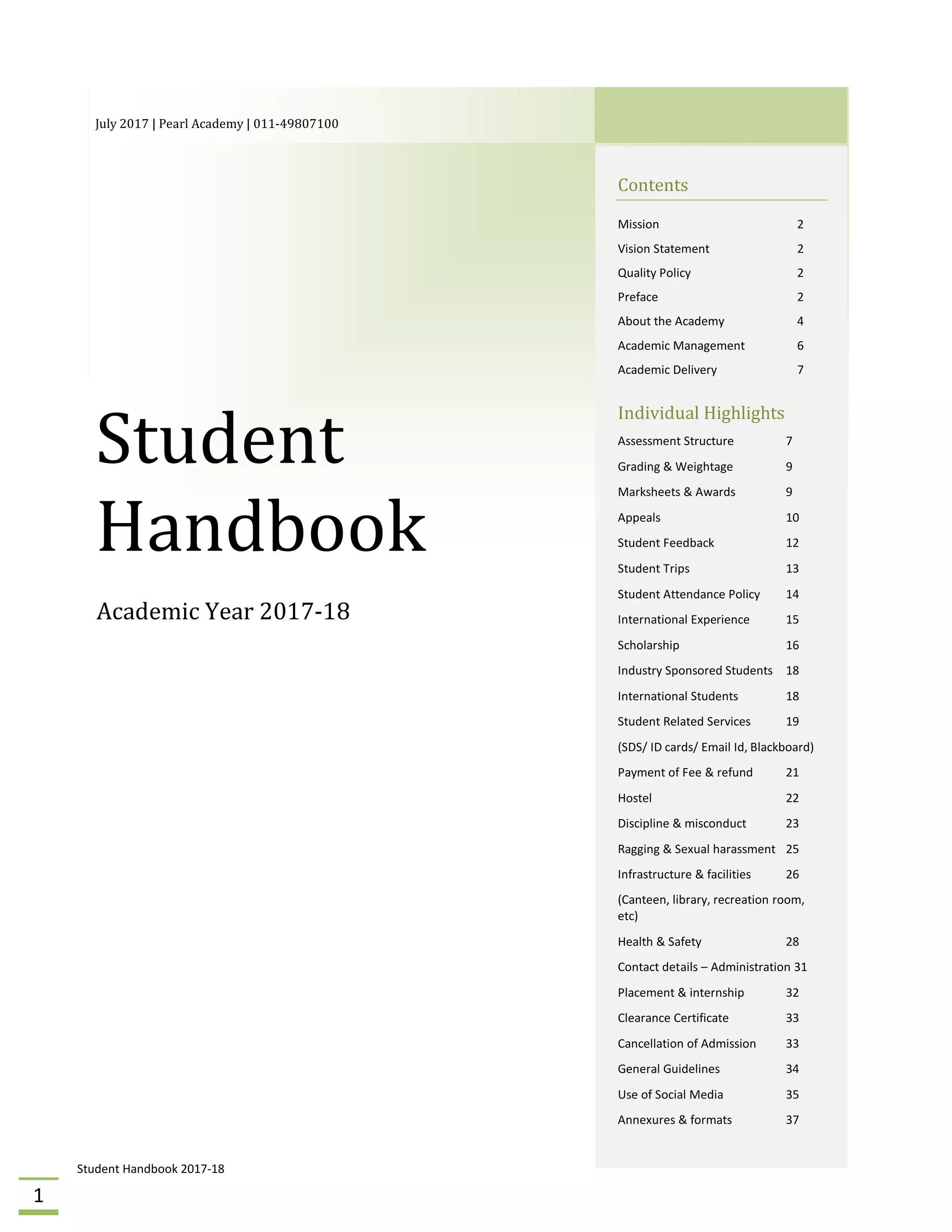 Student handbook | PDF | Professional School | Postgraduate Education