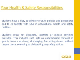 Student health and safety induction presentation 2015 | PPTX