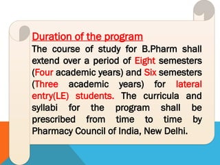 Student Induction Program of B. Pharm Syllabi as per PCI.pptx