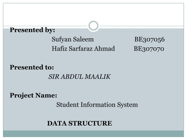 Student information system project | PPTX