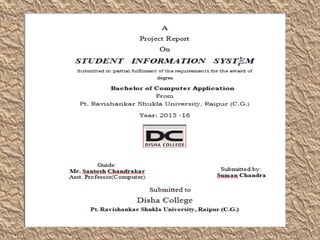 Student information system project report | PPTX