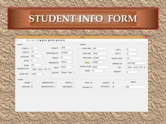 Student information system project report | PPTX | Computing | Technology & Computing