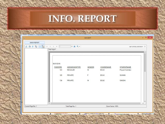 Student information system project report | PPTX | Computing | Technology & Computing