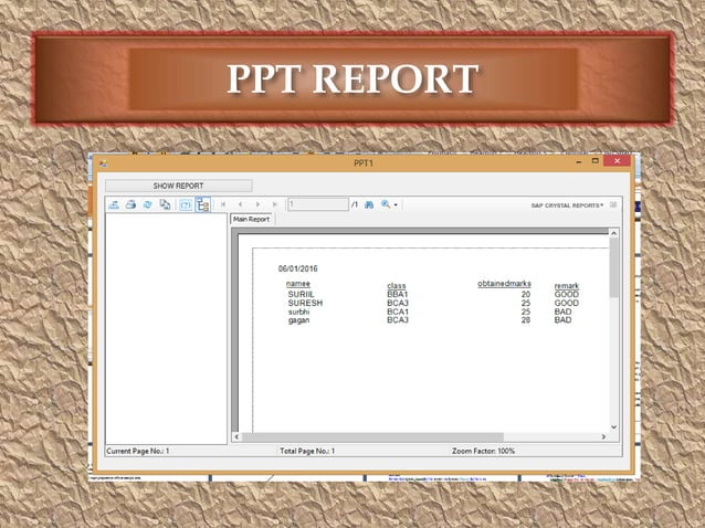 Student information system project report | PPTX | Computing | Technology & Computing