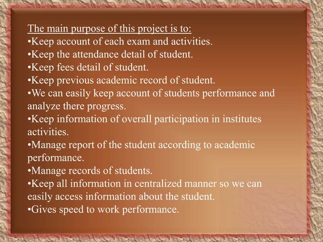 Student information system project report | PPTX | Computing | Technology & Computing