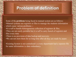 Student information system project report | PPTX