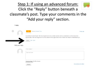 Participating in Forums - Moodle 2.8 | PPTX | Education