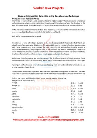 Student intervention detection using deep learning technique | PDF