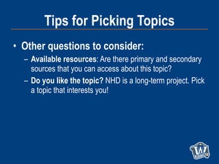 Student NHD Intro | PPT