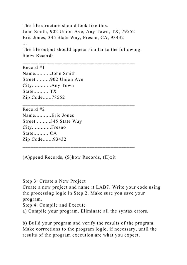 Student Lab Activity CIS170 Week 6 Lab Instructions.docx | Free Download