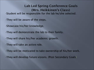 Student Lab Led Conferences | PPT