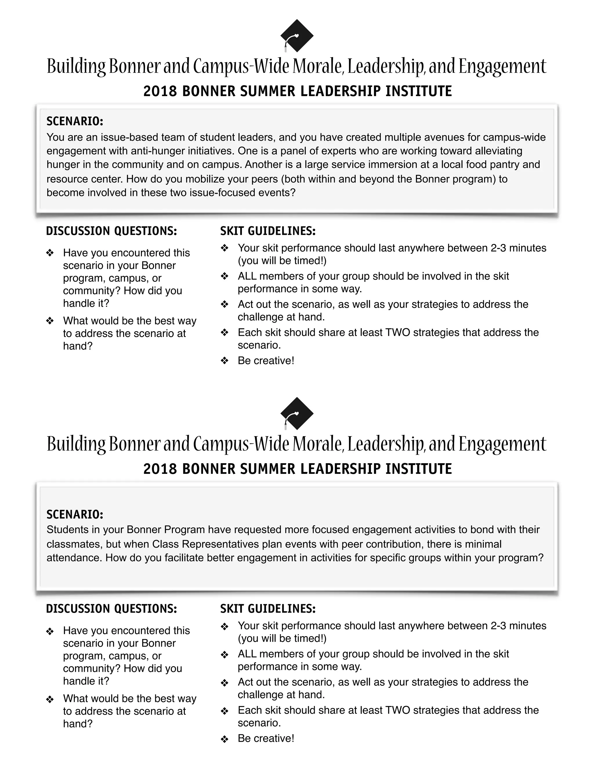 Student leader scenarios | PDF