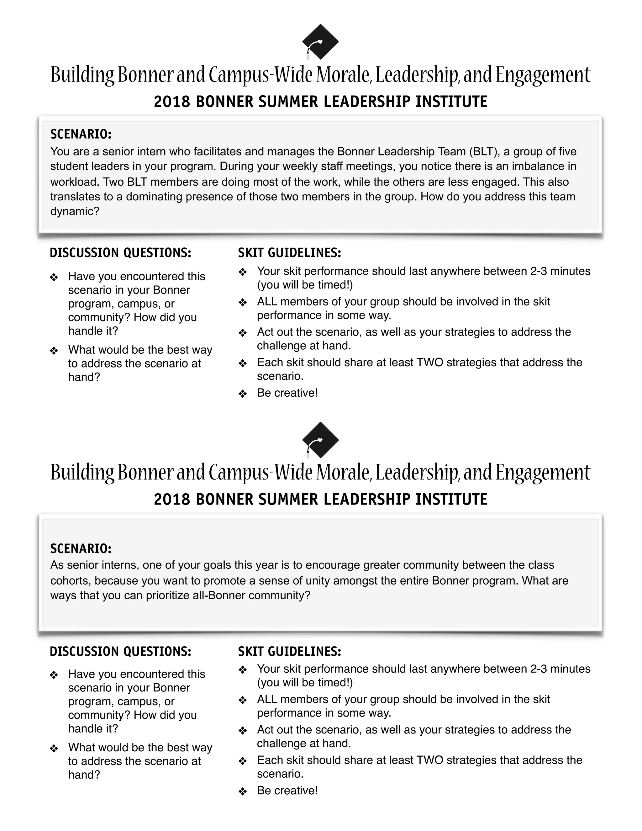 Student leader scenarios | PDF