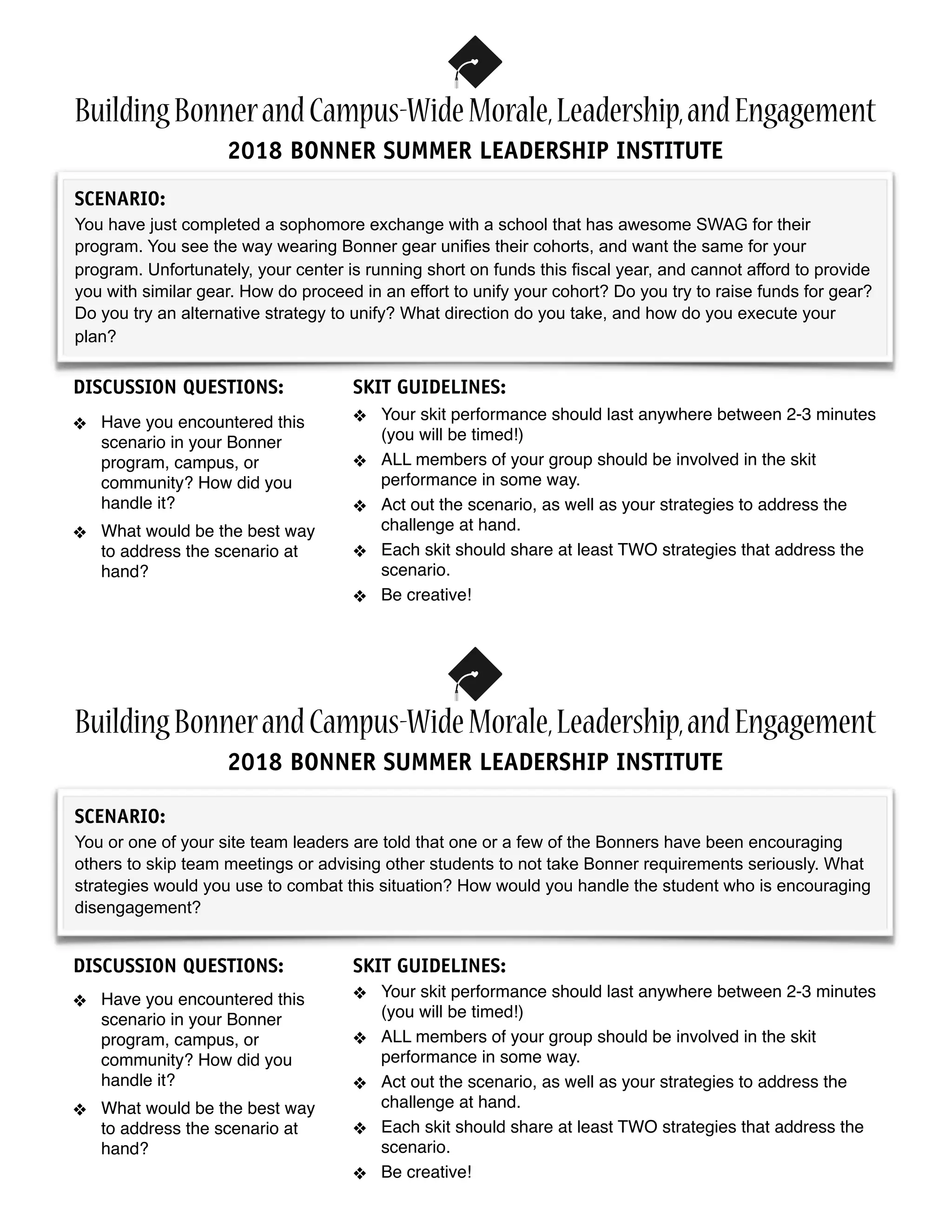 Student leader scenarios | PDF | College Education | Education