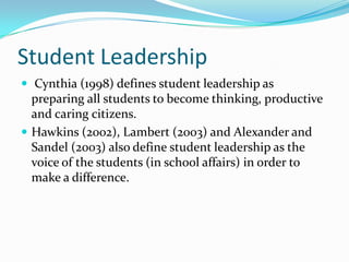 Student leadership1122 | PPTX | Professional School | Postgraduate ...