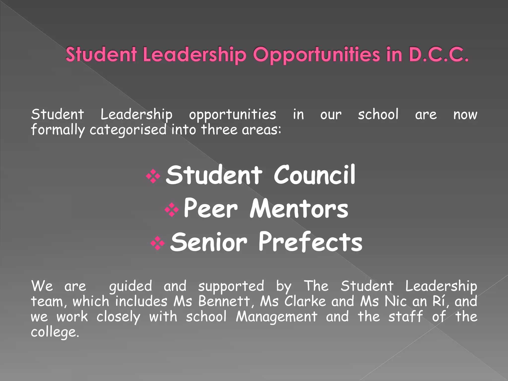 Student leadership in DCC | PPTX
