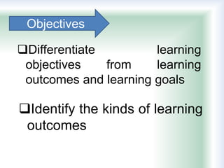 Student learning goals | PPTX | Educational Assessment | Education