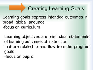 Student learning goals | PPTX | Educational Assessment | Education