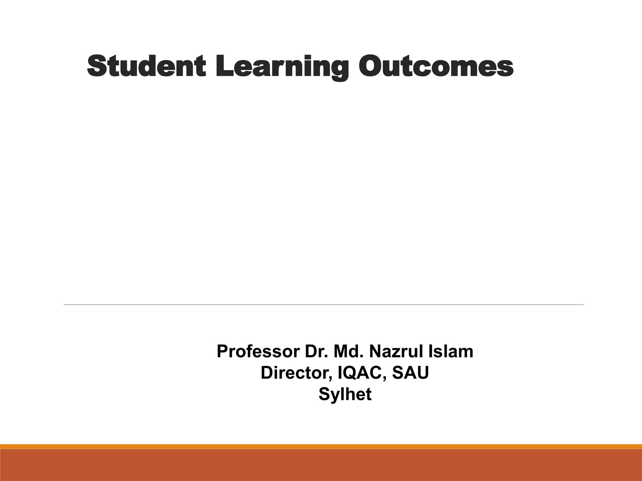 Student Learning Outcomes | PPT