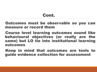 Student Learning Outcomes | PPT