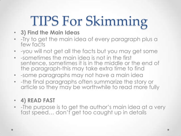 Student lesson 2 prereading skimming scanning | PPT