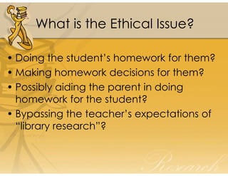 Student Library Research Ethics Presentation | PDF