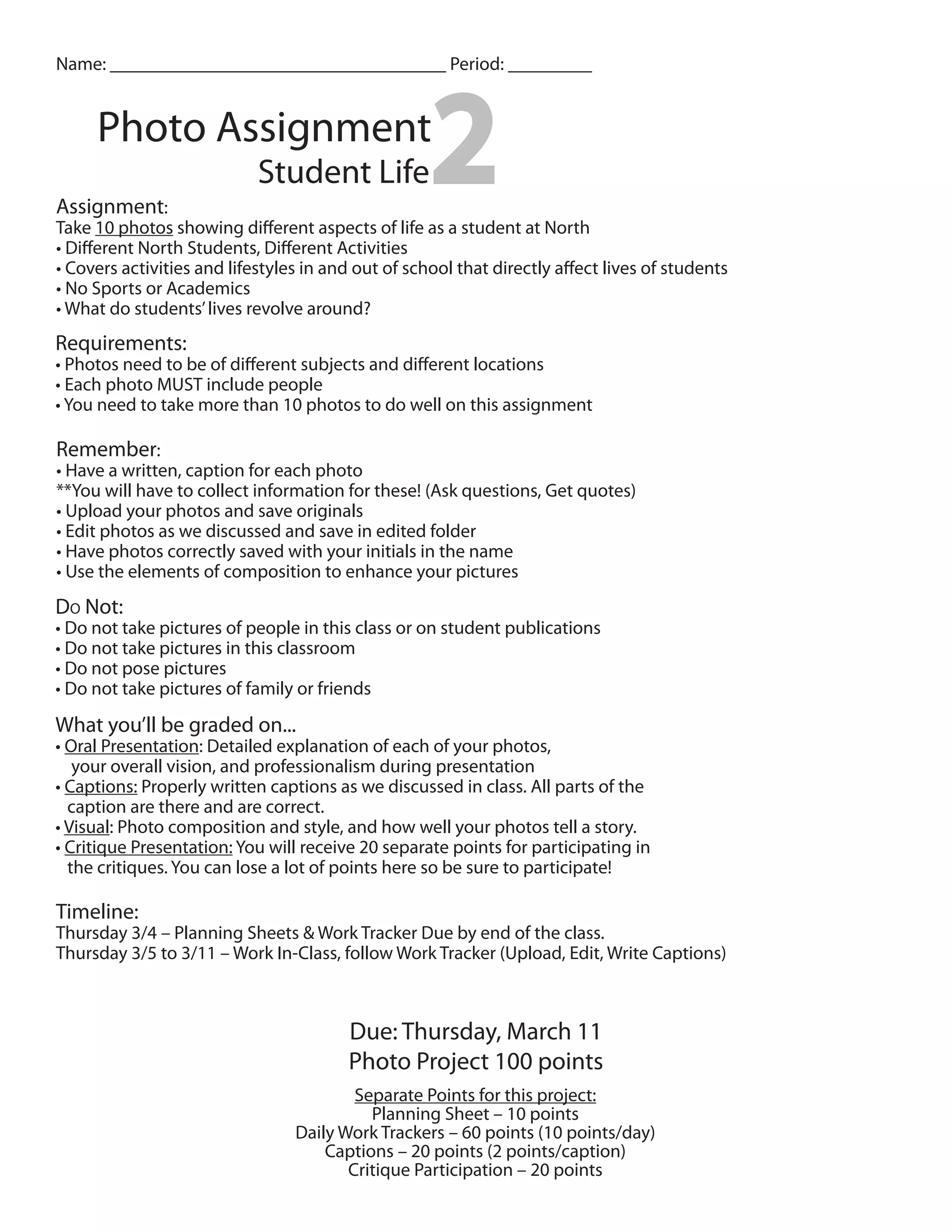 Student Life Assignment | PDF