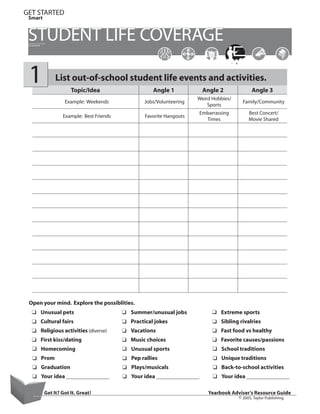 Student Life Coverage Yearbook Ideas | PDF