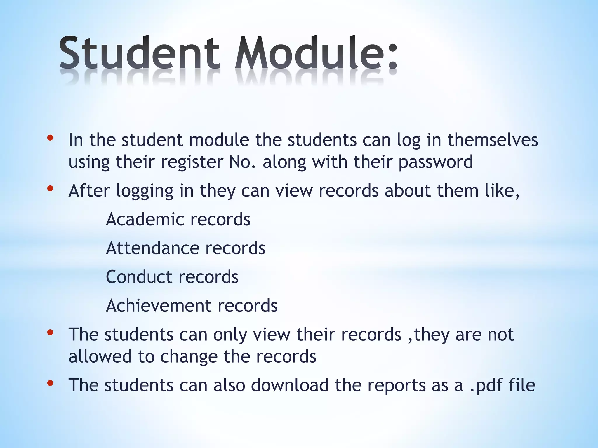 Student Management System Project Abstract | PPTX