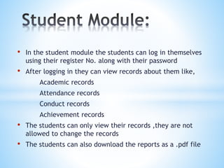 Student Management System Project Abstract | PPTX