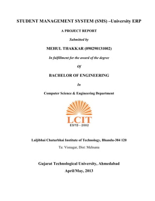 Student management system university erp | PDF