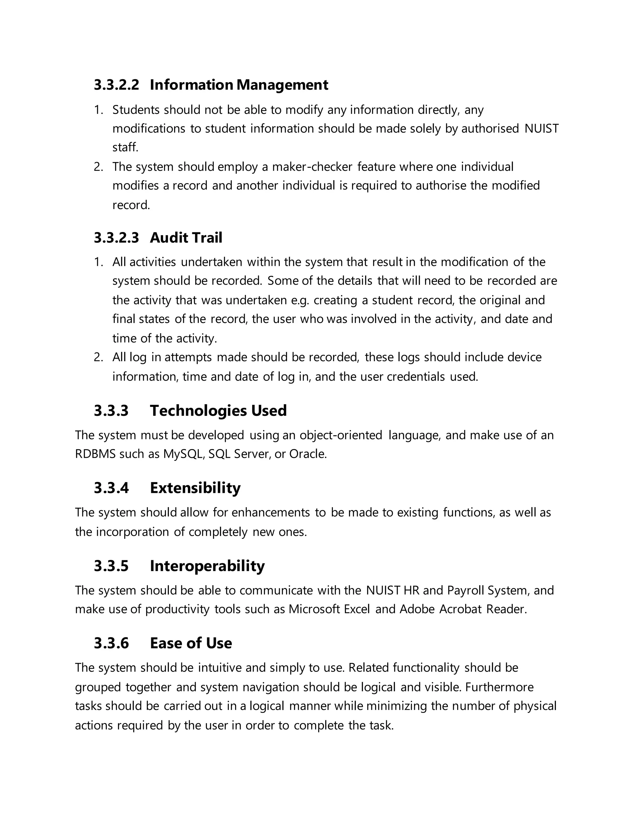 Student management system analysis document | DOCX
