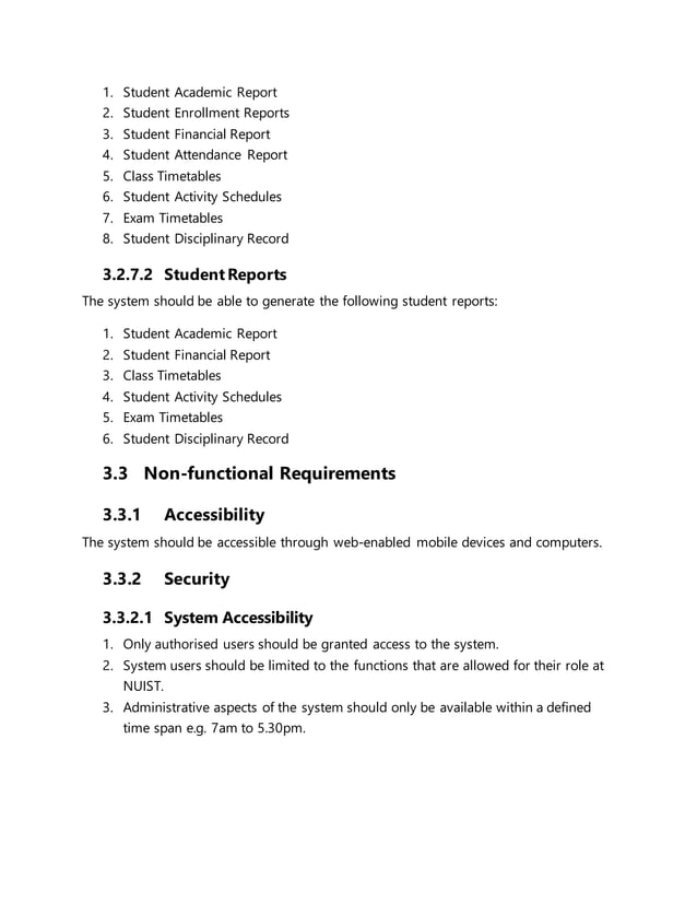 Student management system analysis document | DOCX