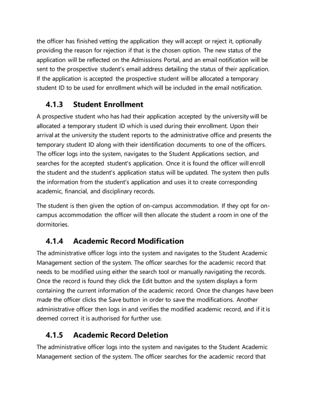 Student management system analysis document | DOCX