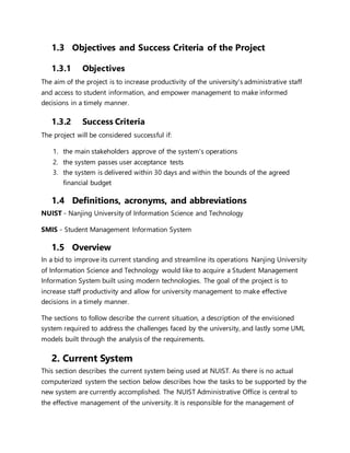 Student management system analysis document | DOCX
