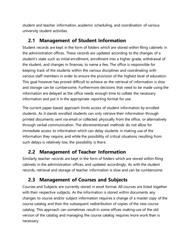 Student management system analysis document | DOCX