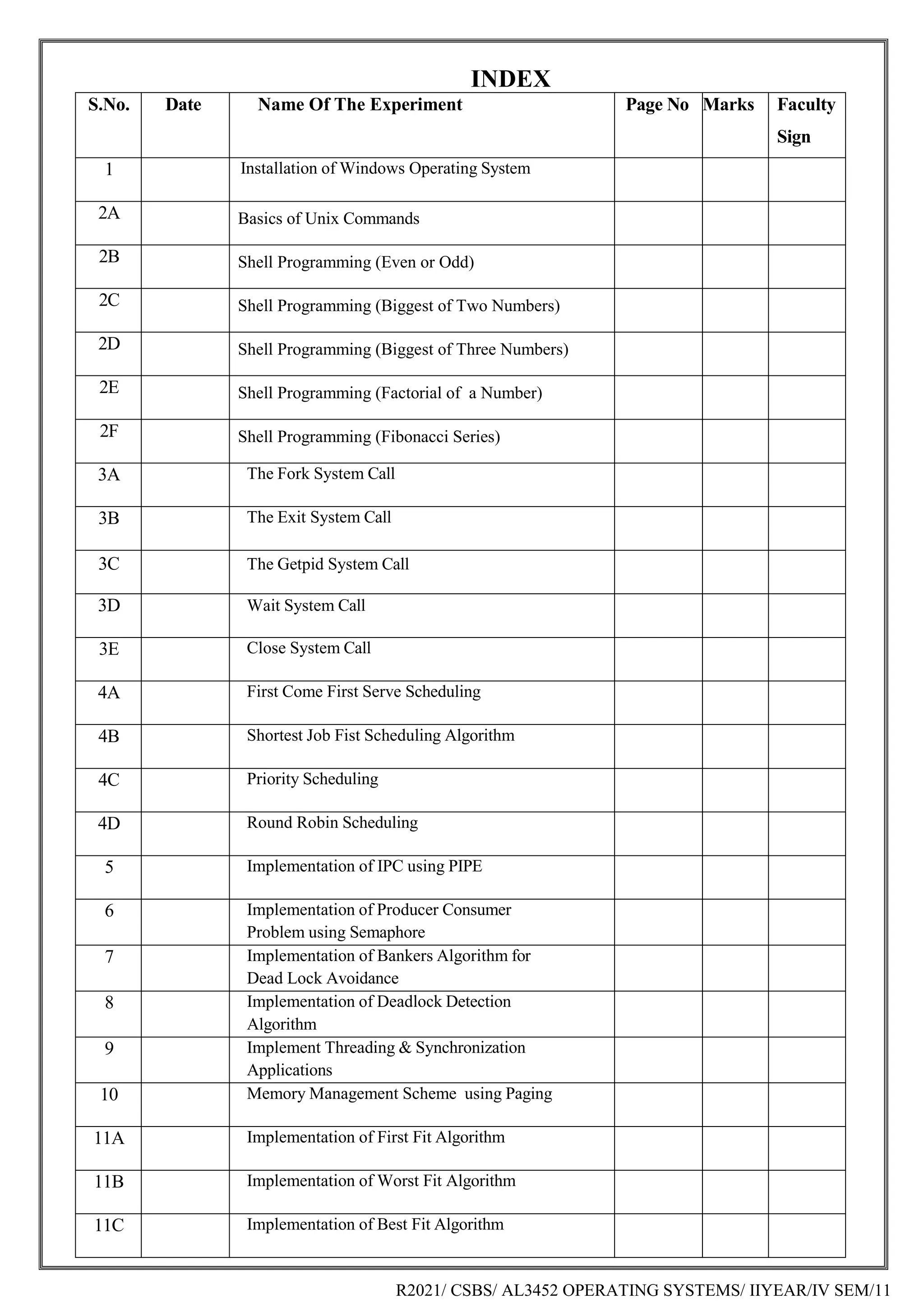 Student manual CSBS (2).pdf for operating systems lab | PDF